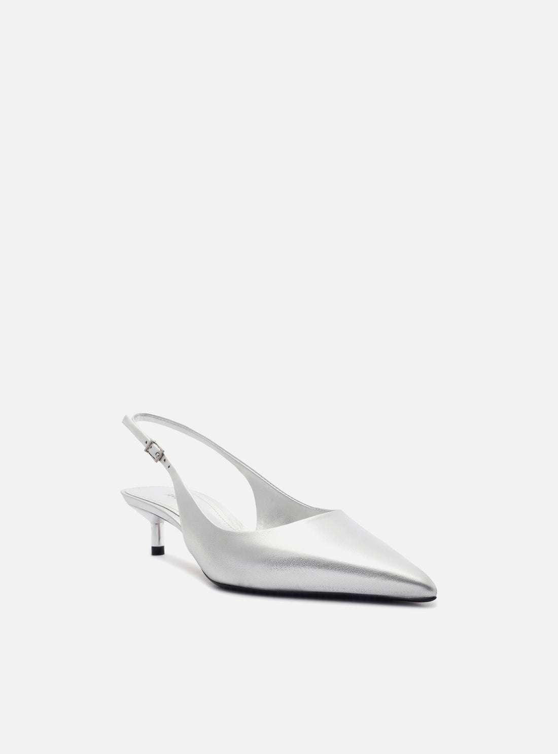 Sutton Silver Slingback Pumps - Low Heel Shoes - Versatile low heel ...