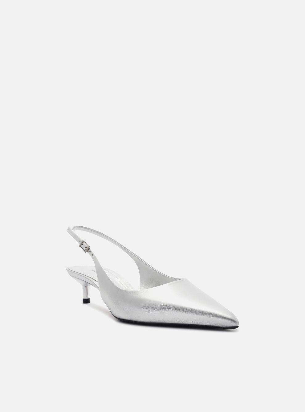 Sutton Silver Slingback Pumps - Low Heel Shoes - Versatile low heel ...